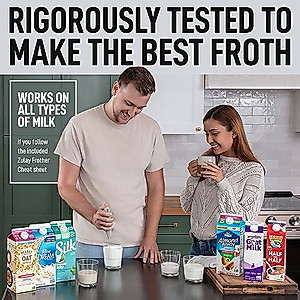 Zulay Powerful Milk Frother Handheld Foam Maker for Lattes - Whisk Drink Mixer for Coffee, Mini Foamer for Cappuccino, Frappe, Matcha, Hot Chocolate by Milk Boss