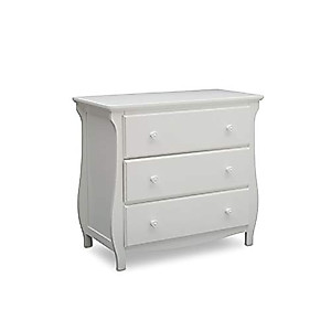 Delta Children Lancaster 3 Drawer Dresser with Changing Top, Greenguard Gold Certified, Bianca White
