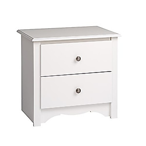 Sonoma 6 Drawer Double Dresser for Bedroom, White & Sonoma 2-Drawer Nightstand, White