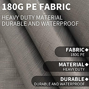 Rutile 12 x 20 FT Carport Replacement Cover, Heavy Duty Car Tarp Canopy Tent Garage Top Shelter Cover with Fabric Leg Pole Skirts and Ball Bungees Gray (Only Top Cover, Frame is not Included)