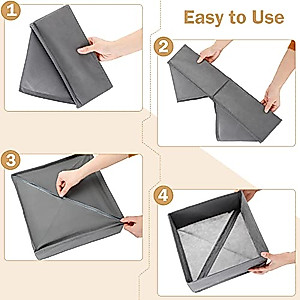 Thenshop 18 Set Closet Dresser Drawer Organizers, Foldable Cloth Storage Box Closet Dresser Drawer Divider Organizer Fabric Containers Basket Bins for Underwear Baby Clothes Socks (Dark Gray)