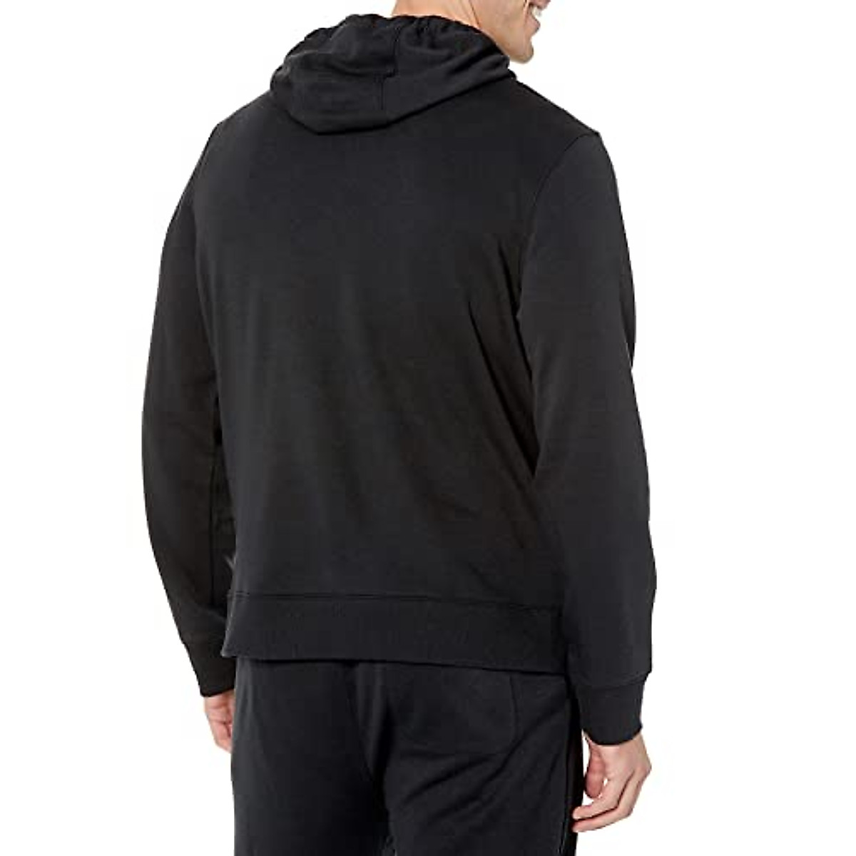 Amazon Essentials Men's Lightweight Long-Sleeve French Terry Hoodie, Black, Large
