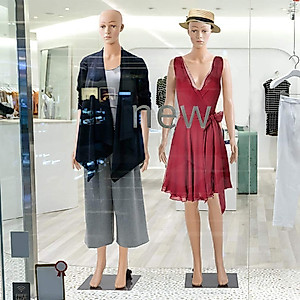 Dkeli Mannequin Torso Manikin Dress Form 69inch Female Realistic Full Body Display Head Arm Turns with Metal Base Plastic Adult Woman Adjustable Detachable Poseable Model Stand Dummy