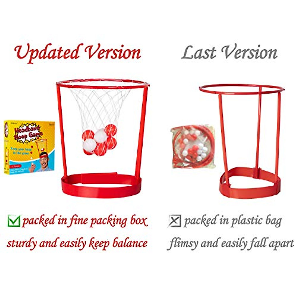 90shine Christmas Gag Gifts Headband Hoop Ball Game White Elephant Exchange Party Xmas Holiday Fun Carnival Activities