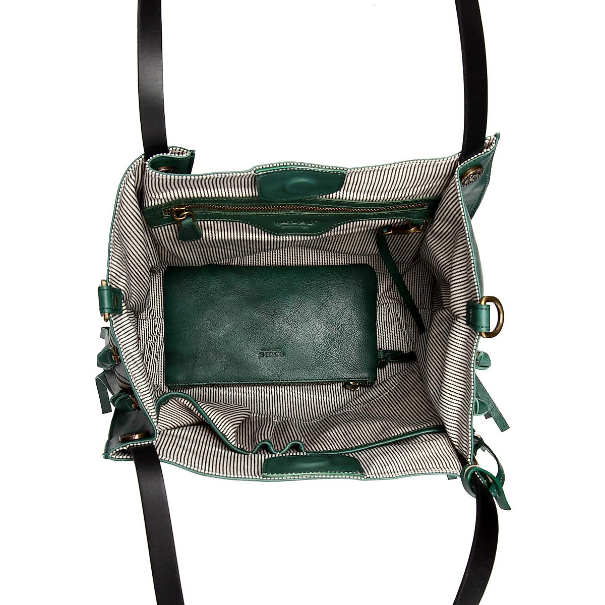 OLD TREND Leather Daisy Leather Tote Hand-painted Vintage Genuine Leather Handbag (Vintage Green)