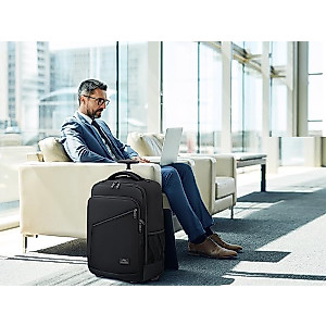 MATEIN 17 inch Rolling Backpack, Travel Laptop Backpack for Men Women, Large Wheeled Backpack Water Resistant Carry on Roller Bag Airline Approved, Business Luggage Suitcase, Traveler Gifts, Black