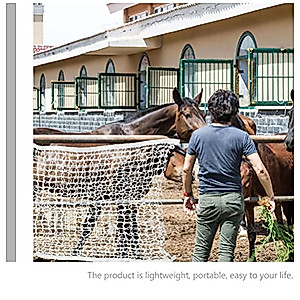 Happyyami Rabbit Hay Mesh Organizer Bags Slow Feed Hay Net Horse Feeder Full Day Hay Net Slow Feed Bag Hay Storage Pouch with Hanging Ropes for Horse Livestock 90x80cm Outdoor Products Bunny Supplies