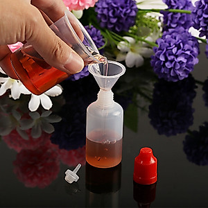Dropper Bottles,KAKOO 12 Pcs 30ml Plastic Squeezable Liquid Bottle with Childproof Cap,Thin Tip,Funnel,Measuring Cup,Pipette for E-liquids DIY Craft
