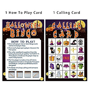 Hohomark Halloween Bingo Game Cards 26 Players Halloween Bingo Game for Kids Adults Halloween Party Favors Supplies for Home Family School Classroom Activities