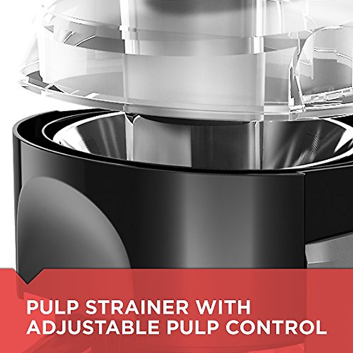 BLACK+DECKER 400-Watt Fruit and Vegetable Juice Extractor, Black, JE2200B, 12.2" x 6.6"