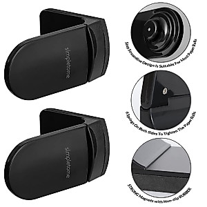 simpletome ONE Hand Tear Paper Towel Holder Magnetic for Refrigerator Kitchen Work Benches Storage Closets Grill Garage Metal Base +ABS (Black)