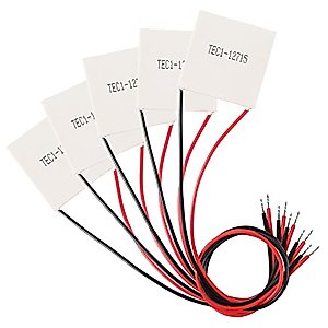 5Pcs TEC1-12715 Heatsink 108W 12V-15.4V Thermoelectric Cooler 40mmX40mm Cooling Peltier Plate Module for Semiconductor Thermoelectric Heatsink Generation