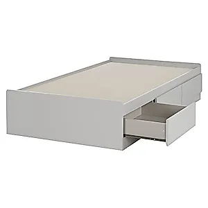 South Shore 39" Reevo Mates Bed with 3 Drawers, Twin, Soft Gray