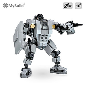 MyBuild Mecha Frame 5 Mech Suit Building Toys Gray Mech Building Bricks Base Defender MF05-A01