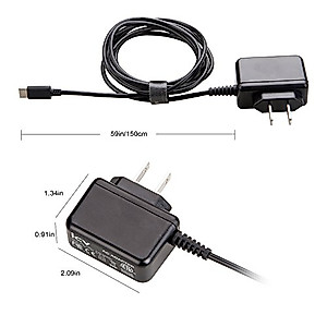 icv 5V 2A USB C Wall Charger with US Adapter for Samsung Galaxy S8, S8 Plus, Note 8, LG G5, G6, HTC 10, Nexus 6P, 5X and Other Type-C 5V Supported Device (Black)