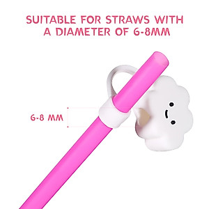 Homoyoyo 6-8mm Straw Cover, 2pcs Cloud Shape Straw Covers Cap for 40 oz 30 oz Tumbler,Reusable Straw Cap Toppers,Cute Silicone Straw Covers,Soft Silicone Straw Cover Cup Accessories