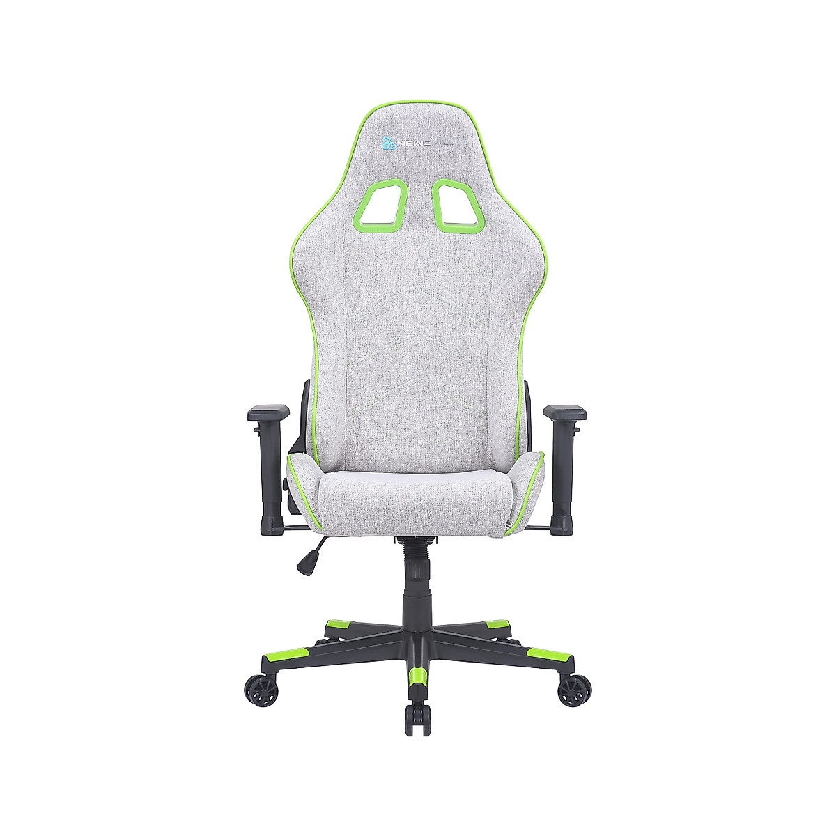 Newskill Kitsune Zephyr Series Gaming Chair Finished in Ultra-Breathable Fabric with Adjustable Armrests and Reclining up to 180° – Grey and Green