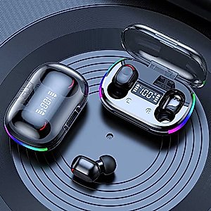 YUUAND Wireless Earphones Stereo Earbuds LED Digital Display in Ear Noise Cancelling Bass Bluetooth 5.3 TWS for iOS Android
