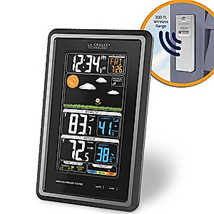 La Crosse Technology S88907 Vertical Wireless Color Forecast Station with Temperature Alerts