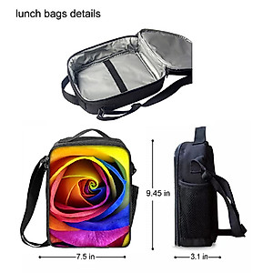 Bulopur Soccer Love Personalized Name & Number Boys Girls Backpack Set Student School Bookbag 3 Set Lunch Bag Pencil Case Fashion Daypack