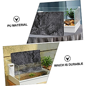 POPETPOP Slate Rock 2pcs Reptile Box Backdrop Fish Stand Aquarium Rocks Terrarium Background Terrarium Backdrop Terrarium Reptichip Snake Enclosure Background Turtle Pu 3D Reptile