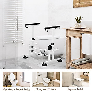 WAYES Toilet Safety Rails - Toilet Arms for Elderly and Disabled, Fit for Most Toilet, Up to 350 Lbs, Adjustable Height & Width