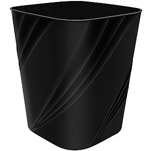 Freetex 1.6 Gallon Small Plastic Trash Can Wastebasket Recycling Bin for Bathroom, Dorm, Bedroom，Home Office, Garbage Container Basket for Bedroom, Kids Room (1, Black)