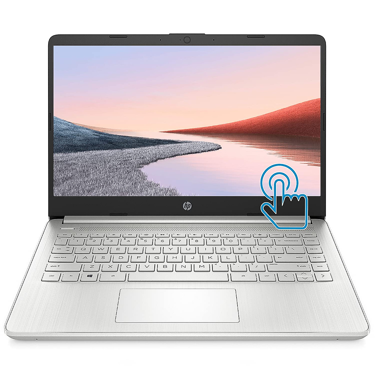 HP Premium Laptop (2021 Latest Model), 14" HD Touchscreen, AMD Athlon Processor, 8GB RAM, 128GB SSD, Webcam, HDMI, Bluetooth, Wi-fi, Long Battery Life, Online Conferencing, Natural Silver, Win 10