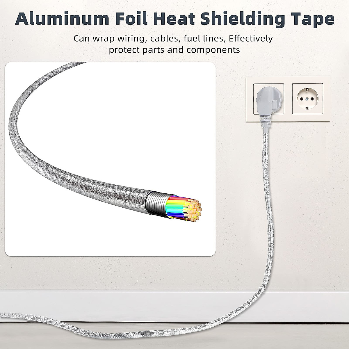 2 Rolls Heat Shield Tape Cool Tapes Aluminum Foil Heat Reflective Adhesive Heat Shield Thermal Barrier Foil Tape Self-Adhesive Heat Resistant Tape for Hose and Auto Use (Silver, 2 Inch x 32.8 ft)