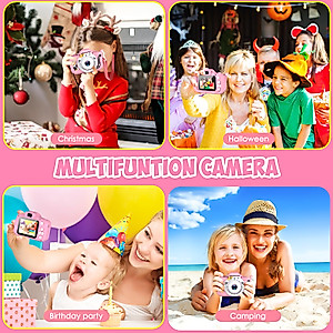 DITUPAN Kids Selfie Camera Toys for 3 4 5 6 7 8 9 10 11 12 Year Old Girls，Christmas Birthday Festival Gift for Kids Camera for Kids Upgrade Digital Camera with 32GB SD Card