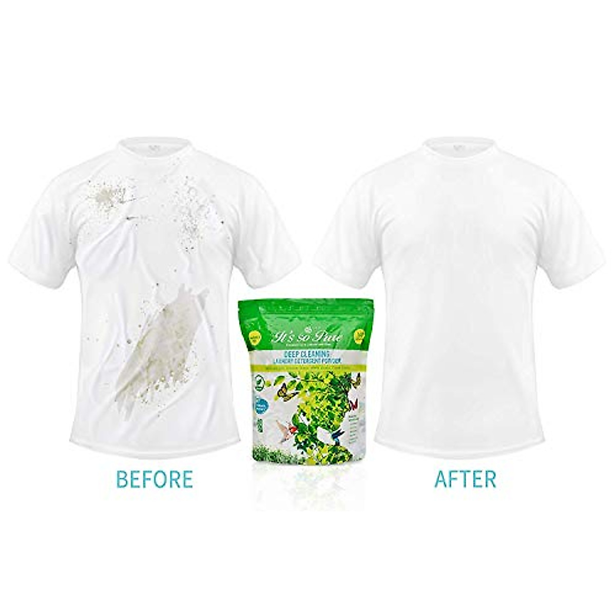 It’s So Pure All Natural Laundry Detergent Powder – Deep Cleaning, Removes Dirt, Grease, Stains – Non-toxic, Vegan, Fragrance Free Laundry for Sensitive Skin, HE Compatible (100 Loads)