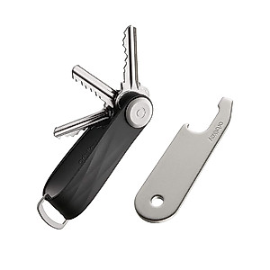 Orbitkey Active Rubber Key Organizer Jet Black Bottle Opener Compatible Key Organizer & Key Ring