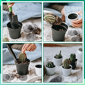 200 Pieces Round Mesh for Plant Pot Gardening Pad Plant Pot Hole Mesh Pad Bonsai Mesh Flower Pot Drainage Mesh Drainage Hole Screens Bonsai Pot Bottom Mat Mesh for Garden Prevent Soil Loss Anti