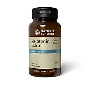 Nature's Sunshine Melatonin Extra 3mg, 60 Capsules | Melatonin Capsules to Encourage Restful Sleep and Help Fight Jet Lag by Promoting the Body's Natural Sleep Rhythm