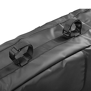 IKON MOTORSPORTS Tailgate Pad, Compatible With Most Trucks 53Inches Width Pickup, Black PVC Tailgate Pad w/ 5-Bike Straps & 1 Tool Bag