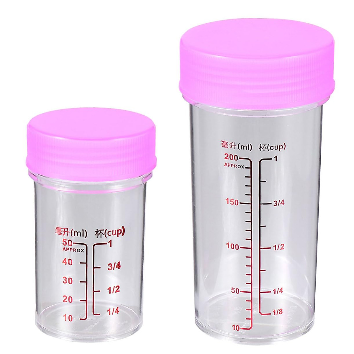 NUOBESTY 2 Set Scales Measuring Cups Test Tubes Laboratory Liquid Measuring Cup Laboratory Tube Liquid Measure Cup Chemistry Test Tube Screw Cap Test Tubes Lab Tubes Beaker Red Pp re-usable