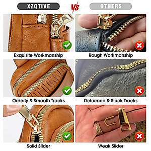 XZQTIVE Small Sling Bag for Women Fashion Crossbody Bag for Women Leather Crossbody Purse Fanny Pack Chest Bag for Travel, Brown