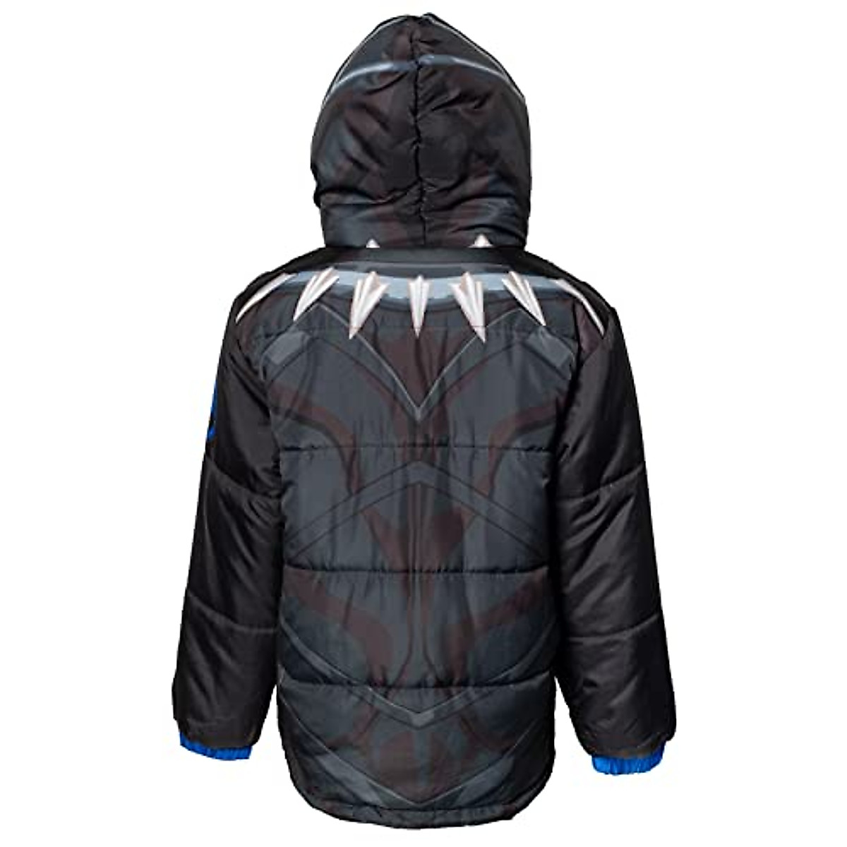 Marvel Avengers Black Panther Big Boys Zip Up Puffer Jacket Gray 14-16