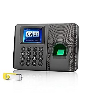 JIAN BOLAND Fingerprint Time Clock, Time Clocks for Employees Small Business, Clock in and Out Machine for Employees with Fingerprint, PIN No Monthly Fees with 8G U-Disk