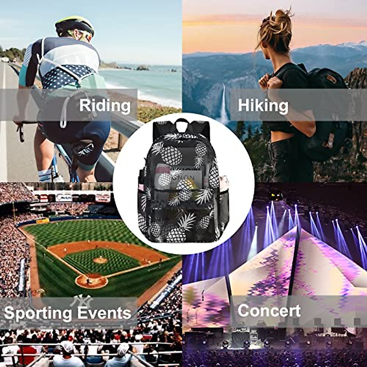 CAMTOP Mesh Backpack for Girls Semi-TransparentSee Through Sturdy Bookbag Casual Daypack for School Beach Swim Work Gym