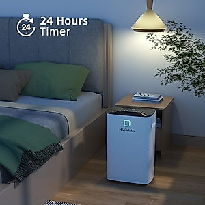 HOGARLABS 50 Pint Dehumidifiers for Home Basements, with 3 Working Modes, Overflow Protection, and Auto Shut off Restart. Ultra Silent Dehumidifier with Drain Hose, Intelligent Humidity Control