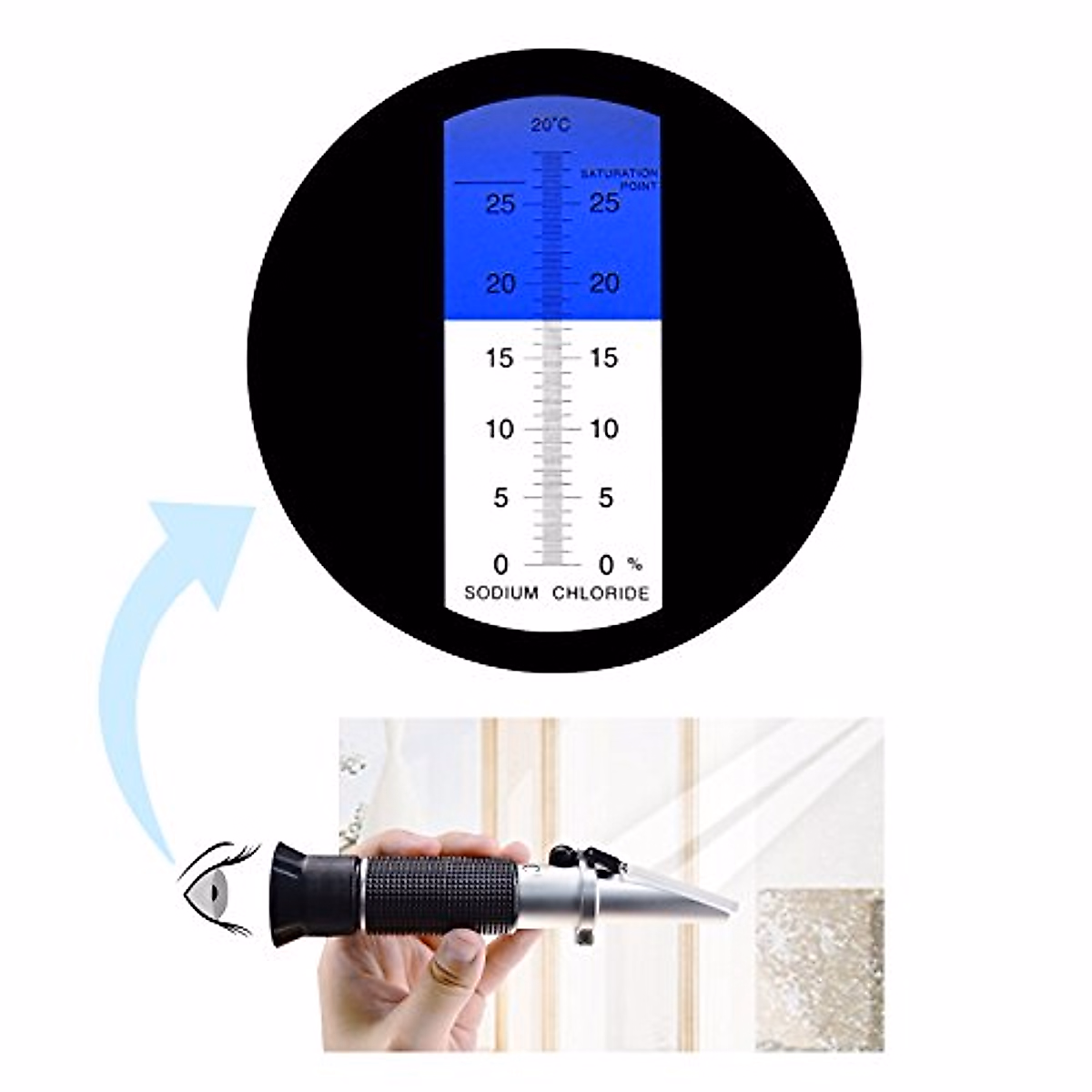 0-28% Salinity Refractometer ATC, Sodium Chloride (NaCl) Salt Level Meter Tester, Test Kit for Sea Water Brine Seawater Food Industry Pickle Soy Sauce, ±0.2% Accuracy