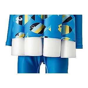 ELUCKFACE Baby Kids Floatation Suit Float One-Piece Swimwear Buoyancy for Girls Boys 50+Blue 2-3years