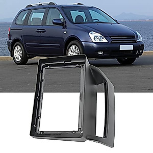 Qiilu Car Stereo Dash Radio Fascia Kit, 9in Car Stereo Radio Fascia Seamless Fit Replacement for KIA Carnival VQ 2006‑2016