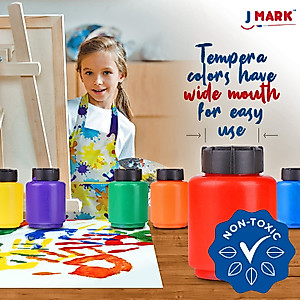 J MARK 38-Piece Toddler Paint Set, Includes Washable Tempera Paint, Art Smock, Painting Paper, Brushes, Tools