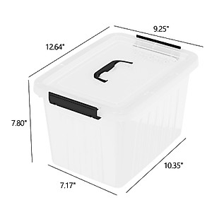 Ziglous 10 Quart Clear Plastic Storage Boxes with Handle, 4-Pack Clear Plastic Storage Bins with Lids