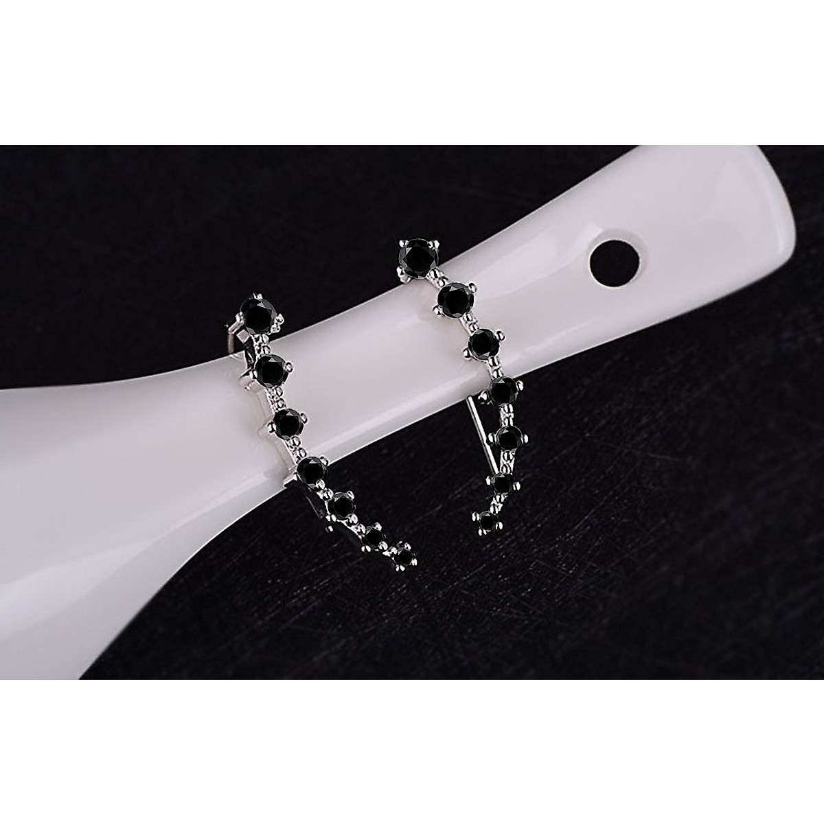 Ear Jewelry for Women 7 Star Ear Cuffs Climber Earrings 925 Sterling Silver Hypoallergenic Earring with Cubic Zirconia for Birthday Gift