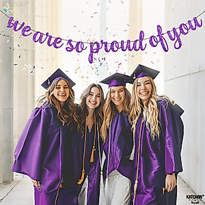KatchOn, We are So Proud of You Banner - Glitter 10 Feet, No DIY | Congratulations Banner, Purple Graduation Decorations Class of 2024 | Lavender Graduation Decorations, So Proud of You Decorations