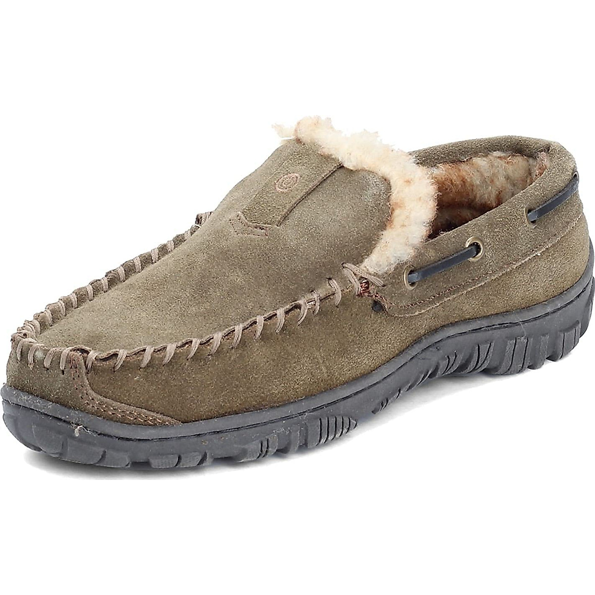 Clarks Mens Slippers Suede Venetian Moccasin Indoor & Outdoor Warm And Cozy House Slippers For Men (11 M US, Sage)