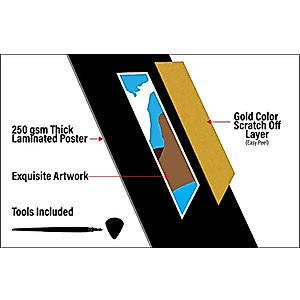 Scratch Off Map Of United States, USA State Scratch Sticker, Travel Map Gift Adventure Wall Poster For Kids Adults (States)